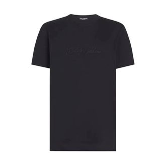 Dolce & Gabbana T-Shirt mit besticktem Logo - - Tops - Herren - Schwarzk - L