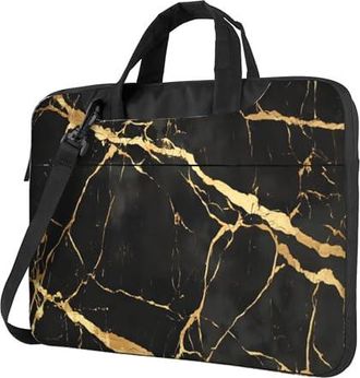 Generic Housse de protection pour ordinateur portable de 15,6 avec bandouli&egrave;re - Texture marbre dor&eacute;e - Housse de protection antichoc pour ordinateur portable