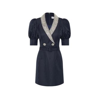 Rebecca Vallance Femme, Robes, Bleu, Taille: 36 FR Robe portefeuille coupe trap&egrave;ze