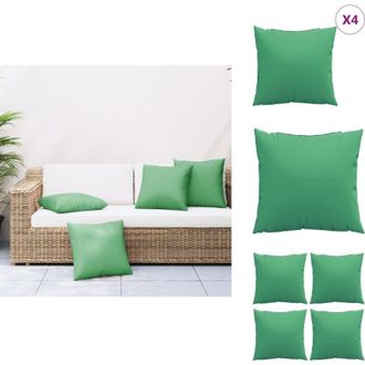 vidaXL Vidaxl - Coussins de canap&eacute; lot de 4 vert 60x60 cm tissu - Coussin De Canap&eacute; - Coussins De Canap&eacute; - Coussin - Coussin De Chaise