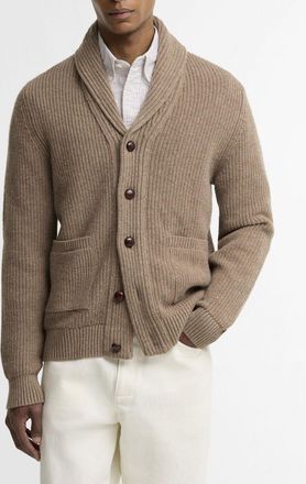 Barbour Wollmischung-Cardigan mit Schalkragen und aufgesetzten Taschen