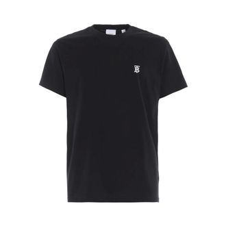 Burberry Homme, Tops, Noir, Taille: XS T-shirt noir avec logo brodé