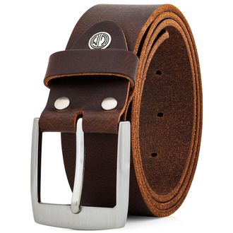 Lindenmann G&uuml;rtel Herren B&uuml;ffelleder 40 mm braun, Farbe/Color:braun, Size US/EU:Bundweite 115 cm Gesamtl&auml;nge 130 cm W 45.3 XXL