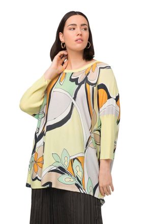Ulla Popken Damen Oversize-pullover Bedruckt Pullover, Zitronengelb, 46-48 EU