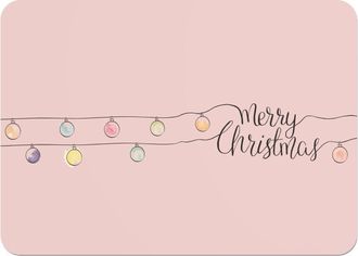 Fabulous Platzsets, weich, Unterseite aus Kork, rosa Platzdeckchen - Merry Christmas Lichterkette, Weihnachten, Zeichnung, großes Format 39,5 x 28,5 cm, 4 Stüc