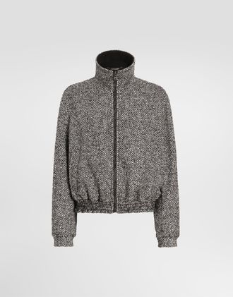 Dolce & Gabbana Jacke Aus Wollmix In Birdseye-optik - Mann M&auml;ntel Und Jacken Mehrfarbig 48