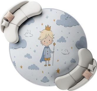 Generic Tapis Lavable et Antid&eacute;rapant Bleu Clair pour Salon Salle &agrave; Manger Chambre Adulte et Ado Cuisine - Tapis Motif Dessin Anim&eacute; Mignon Prince Nuages, Poil