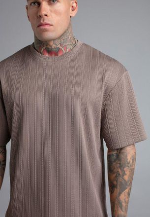 Siksilk T-Shirt SikSilk Herren Braun Textured T-Shirt