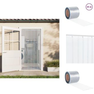 vidaXL Rouleau de rideau en bande pvc 2 mm x 200 mm 25 m - Rideau Pvc - Rideau Transparent - Rideau Separation Pi&egrave;ce - Rideau Industriel - Rideau Magasin