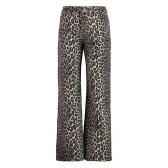 Ganni Femme, Pantalons, Multicolore, Taille: W25 Leopard Print Straight-Leg Jeans
