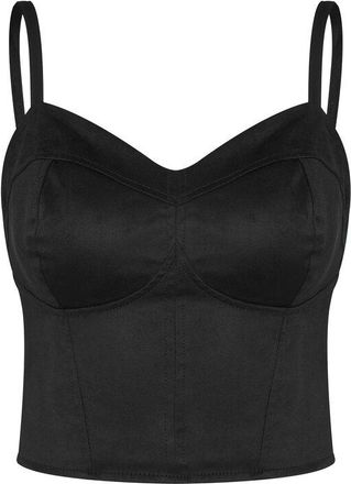 Guess Top W6RH03 WJ472 Schwarz Slim Fit