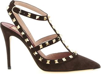 Valentino Garavani Femme, Chaussures, Brun, Taille: 41 EU Escarpins Rockstud en Daim