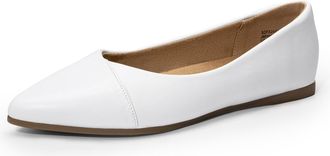 Dream Pairs Damen-Schuhe, l&auml;ssig, spitzer Zehenbereich, Ballett-Komfort, weiche Slip-on-Flachschuhe,Size 41,Weiss-Pu,SDFA2442W