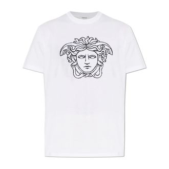 Versace T-Shirt mit Medusenkopf - - Tops - Herren - Wei&szlig; - XL