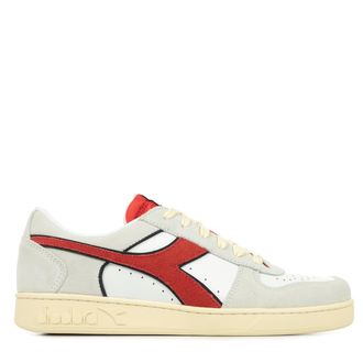 Diadora Unisex Magic Basket Low Sneaker, White Ferrari Red Italy, 45 EU