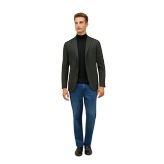 Boglioli Homme, Vestes, Vert, Taille: L Garment Dyed Wool Herringbone K-Jacket