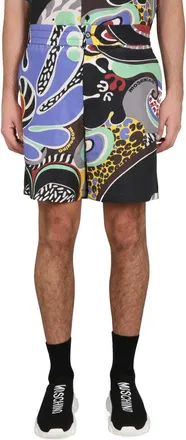 Moschino Psychedelic Print Silk Bermuda Shorts - Multicolor