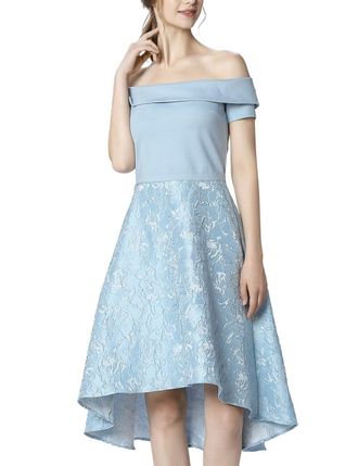 Apart Fashion Damen Jacquard Dress Partykleid,per Pack Blau (hellblau hellblau),38 (Herstellergr&ouml;&szlig;e:38)