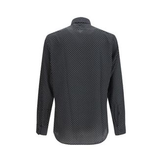 Tom Ford Mens Black Silk Pattern Shirt
