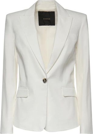 Pinko Pinko, Femme, Vestes, Blanc, Taille: 40 FR Button Jacket