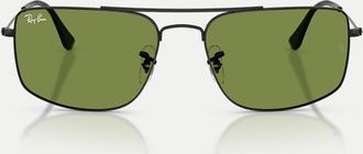 Ray-Ban Explorer III - Lunettes de soleil carr&eacute;es &agrave; verres verts - Noir