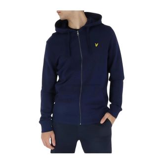 Lyle & Scott Bedrucktes Baumwoll-Sweatshirt mit Kapuze und Rei&szlig;verschluss - - Sweatshirts & Hoodies - Herren - Blau - S