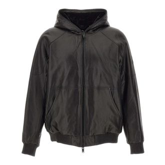 Moose Knuckles Neo Leder Kapuzenjacke - - Jackets - Herren - Schwarzk - XL