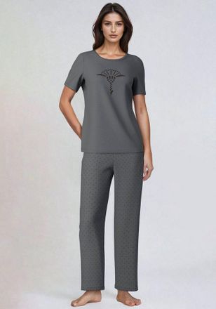 Joop Pyjamaoberteil Luxe mit dezenter Logostickerei