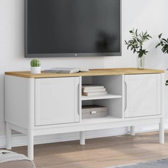 vidaXL TV-Schrank floro Wei&szlig; 114x43x55 cm Massivholz Kiefer - Vidaxl