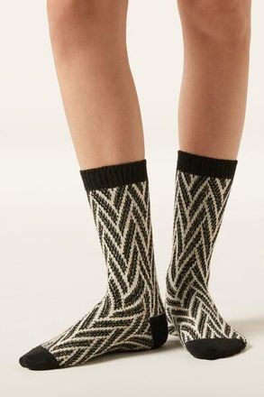 Calzedonia Bundlose Socken Mit Zickzackmuster Und Glitzer Multifarben