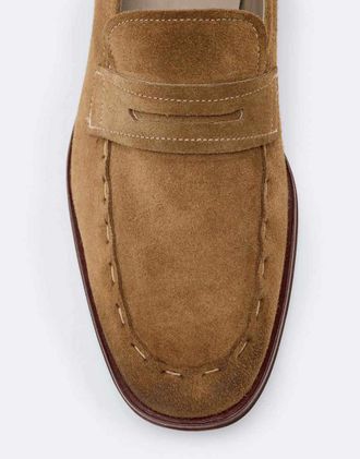 AllSaints Jules Loafer mit Ziern&auml;hten in Tabakbraun