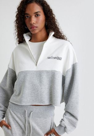 Koton Sweatshirt Halbreißverschluss Mit Reißverschlussdetail