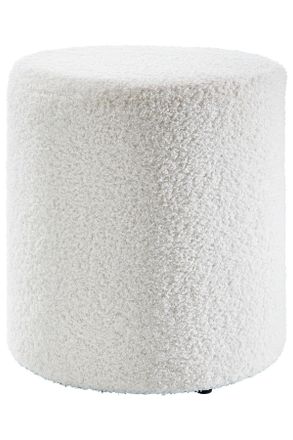 Novel Hocker, Wei&szlig;, Textil, Uni, rund, 35x36x35 cm, Wohnzimmer, Hocker, Sitzhocker