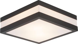 Lightbox Outdoor Deckenlampe | 9 x 29 cm | 2 flammige Außen Wand- & Deckenleuchte | für Terasse oder Gartenhaus | 2 x E27 Fassung | aus Edelstahl/Kunststoff in