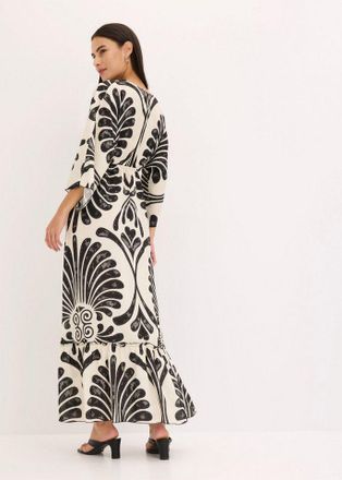 Bonprix Maxikleid (1-tlg) f&uuml;r Fr&uuml;hling und Sommer, aus Viskose, Oversize Passform, mit Druck