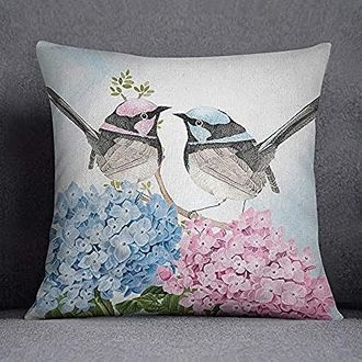 Bonamaison Le Jardin du Lin Kissenhüllen, Cotton, Mehrfarbig, 45x45