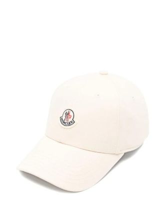 Moncler Caps & M&uuml;tzen - Ivory Cotton Cap With Curved Brim - Gr. ONE SIZE - in Beige - f&uuml;r Damen