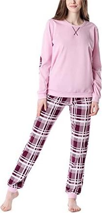 Merry Style Pyjama Ensemble Haut et Bas V&ecirc;tement dInt&eacute;rieur Femme MS10-168(Rose - &agrave; Carreaux, XL)