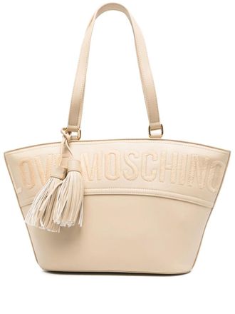 Love Moschino sac à main à pompons - Tons neutres