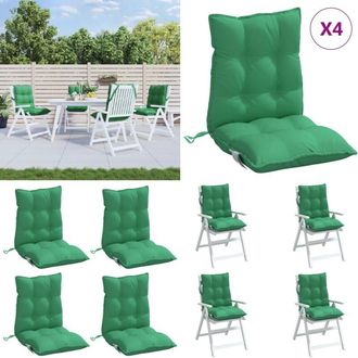 vidaXL Niedriglehner-Auflagen 4 Stk. Gr&uuml;n Oxford-Gewebe - Niedriglehner Auflagen - Gartenstuhlkissen - Oxford Stoff - Wasserabweisend - Gartenm&ouml;bel Zubeh&ouml;r