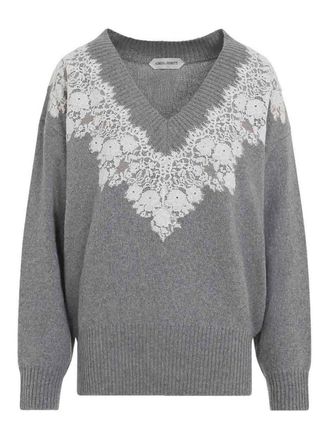 Alberta Ferretti V-Pullover - Beige