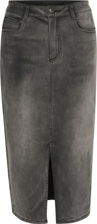 Kaffe Damen Womens High-Waisted Pencil Silhouette Mid-Calf Length Skirt, Medium Grey Denim, 36