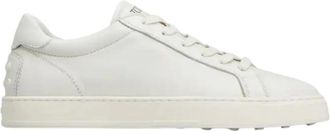 Tod's Homme, Chaussures, Blanc, Taille: 41 1/2 EU Baskets en cuir