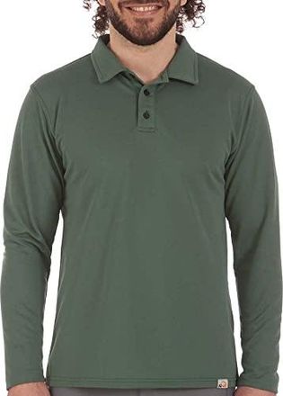 IQ-UV Polo pour homme &agrave; manches longues voile randonn&eacute;e golf en bouteilles PET recycl&eacute;es dEurope, vert, XXXL