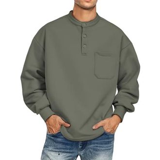 Generic Pull en polaire pour homme - Chaud - Manches longues - Avec fermeture &eacute;clair quart - Chaud et respirant - Veste de loisirs dext&eacute;rieur - Pour homme - H