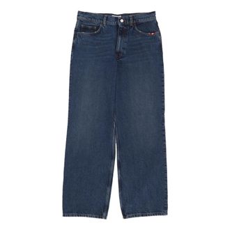 Amish High Waist Wide Leg Denim Jeans - - Jeans - Damen - Blau - W28
