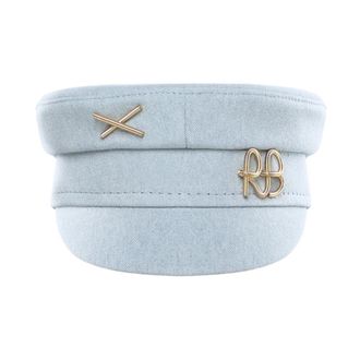 Ruslan Baginskiy Femme, Accessoires, Bleu, Taille: S Denim Baker Boy Cap