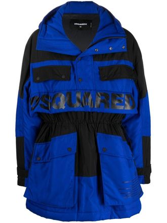 Dsquared2 parka &agrave; logo imprim&eacute; - Bleu