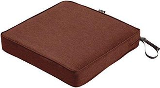 Classic Accessories Montlake Wasserabweisendes, quadratisches Outdoor-Sitzkissen, Terrassenm&ouml;bel, Stuhlkissen, Heidekraut-Henna-Rot, Outdoor-Kissenbezug, 48,3 x 48,3 x 7,