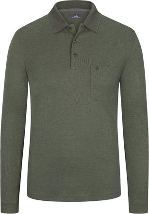 Ragman Glattes Langarm-Poloshirt mit Pima-Baumwolle in